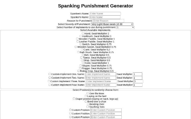 Spanking Punishment Generator