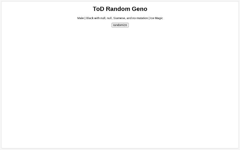ToD Random Geno ― Perchance Generator