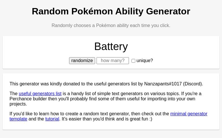 Random Pokémon Ability Generator