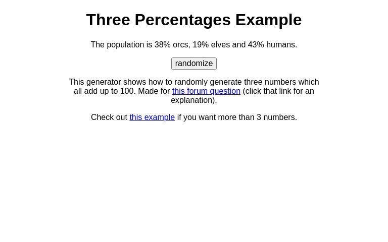 Three Percentages Example ― Perchance Generator