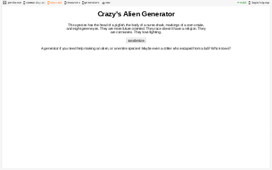 Crazy's Alien Generator