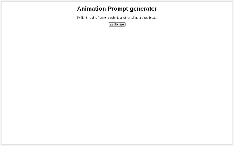 Animation Prompt generator