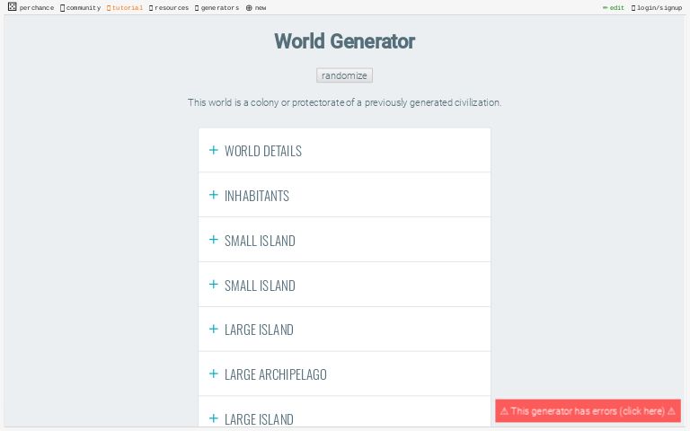 World Generator ― Perchance