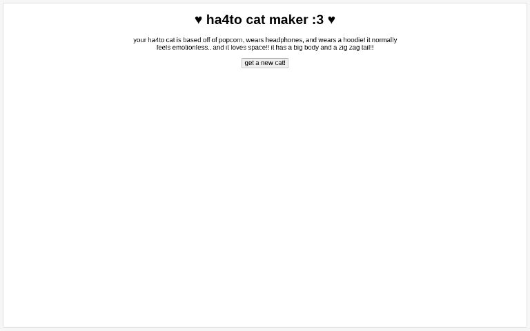 ♥ ha4to cat maker :3 ♥ ― Perchance Generator