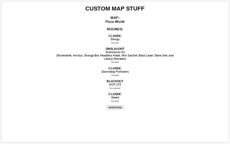 CUSTOM MAP STUFF ― Perchance Generator