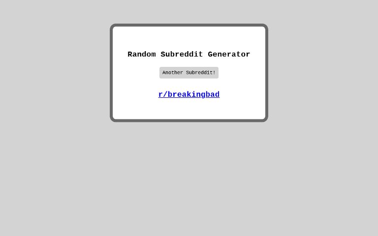 Random Subreddit Generator