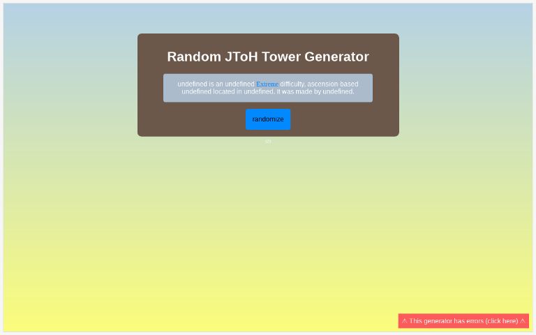 Random JToH Tower Generator
