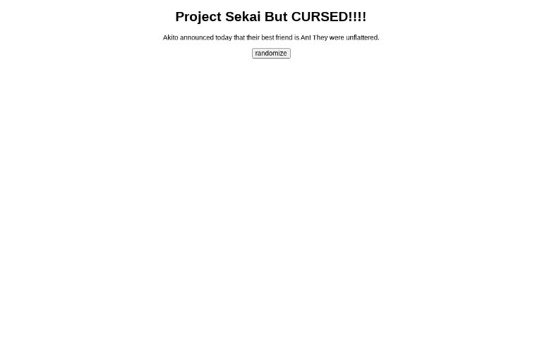Project Sekai But CURSED!!!! ― Perchance Generator