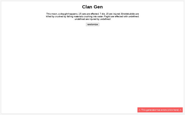Clan Gen ― Perchance Generator