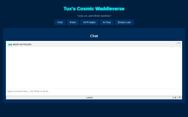 Tux's Cosmic Waddleverse ― Perchance Generator