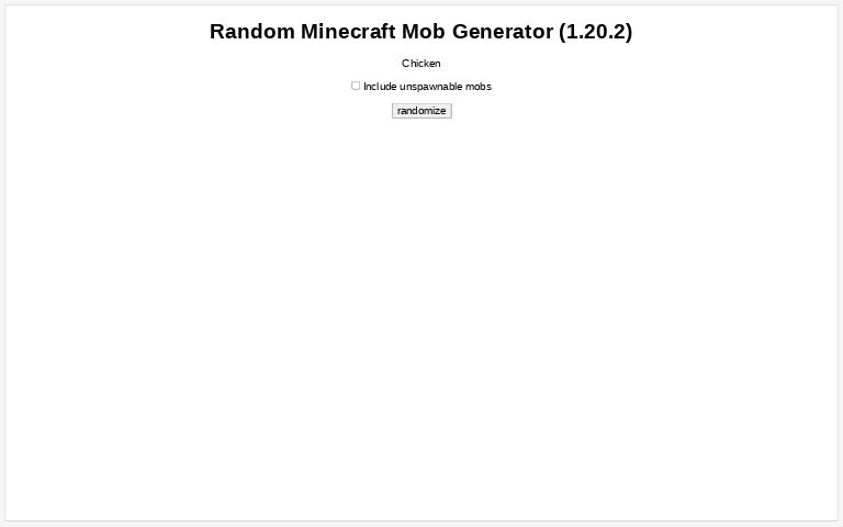 Random Minecraft Mob Generator (1.20.2)