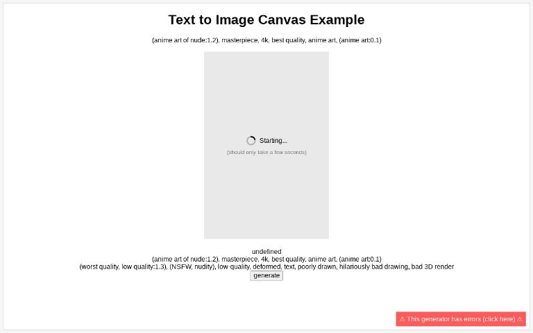 Text to Image Canvas Example ― Perchance Generator