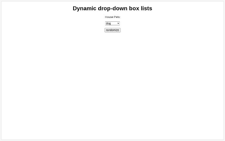 Dynamic drop-down box lists ― Perchance Generator
