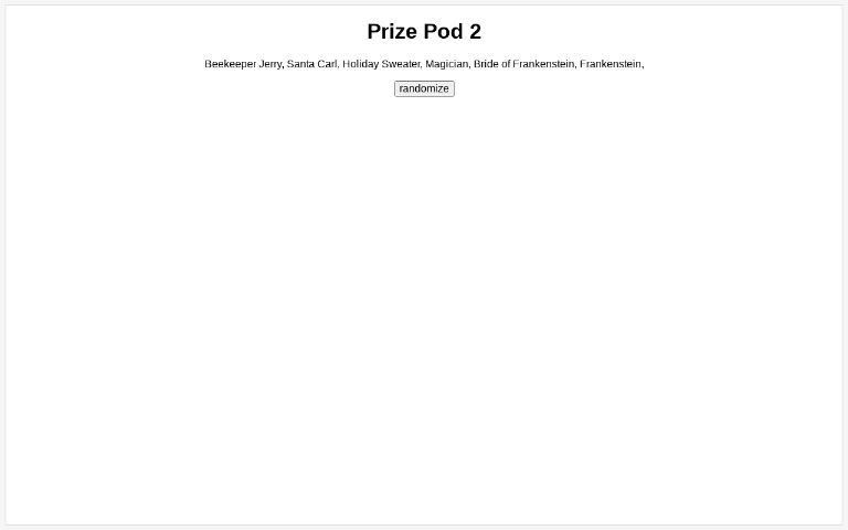 Prize Pod 2 ― Perchance Generator