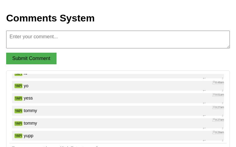 Comments System ― Perchance Generator