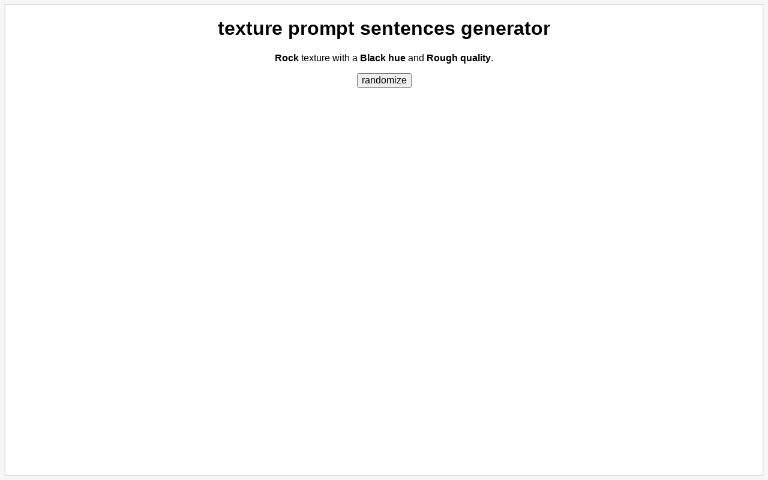 texture prompt sentences generator