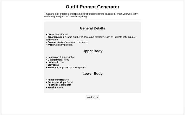 Outfit Prompt Generator