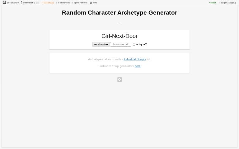 Random Character Archetype Generator