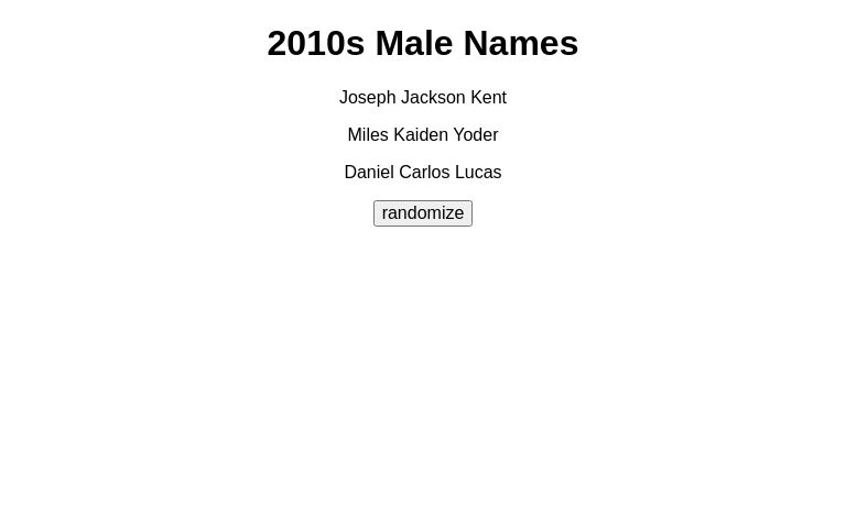 2010s Male Names ― Perchance Generator