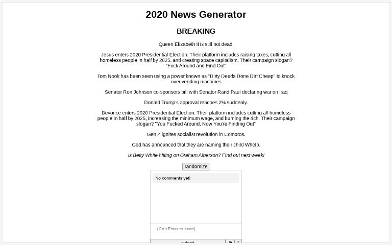 2020 News Generator