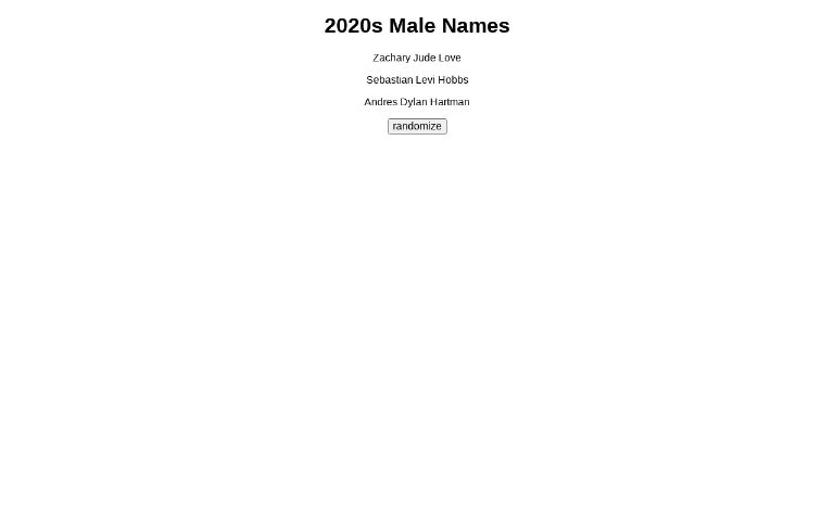 2020s Male Names ― Perchance Generator