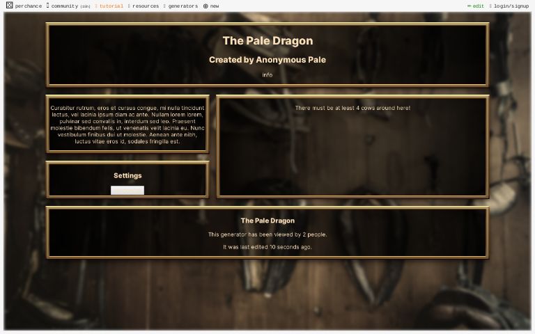 The Pale Dragon ― Perchance Generator