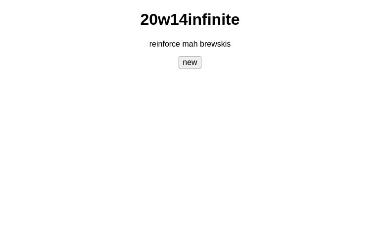 20w14infinite ― Perchance Generator