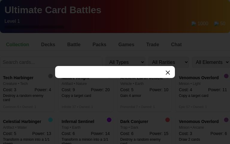 Ultimate Card Battles ― Perchance Generator