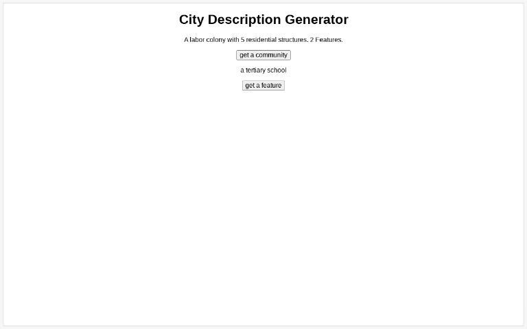 City Description Generator