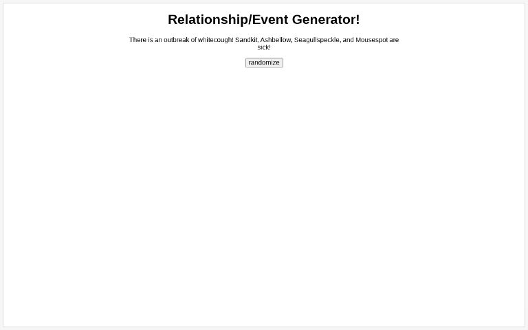 Relationship/Event Generator!