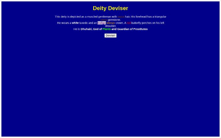 Deity Deviser ― Perchance Generator