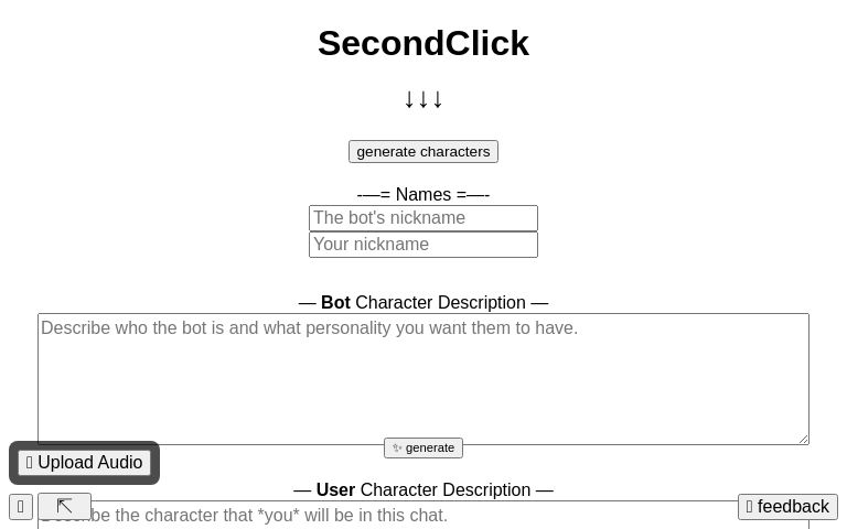 SecondClick (online, free, no sign-up, unlimited) ― Perchance Generator