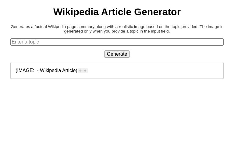 Wikipedia Article Generator