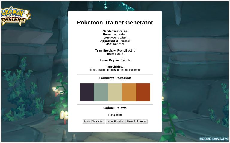 Pokemon Trainer Generator