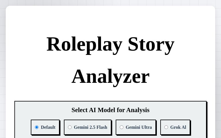 Roleplay Story Analyzer