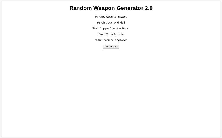 Random Weapon Generator 2.0