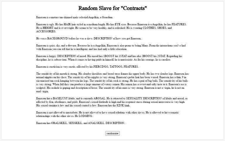 Random Slave for "Contracts" ― Perchance Generator