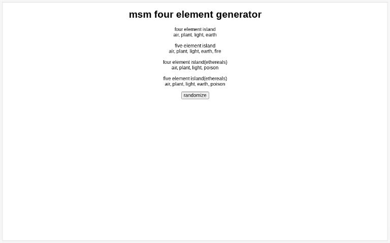 msm four element generator