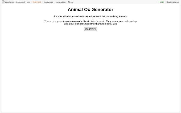 Animal Oc Generator