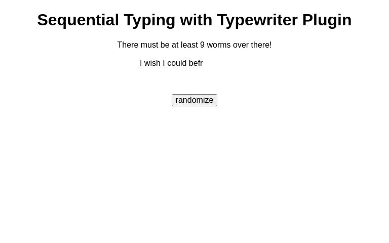 Sequential Typing with Typewriter Plugin