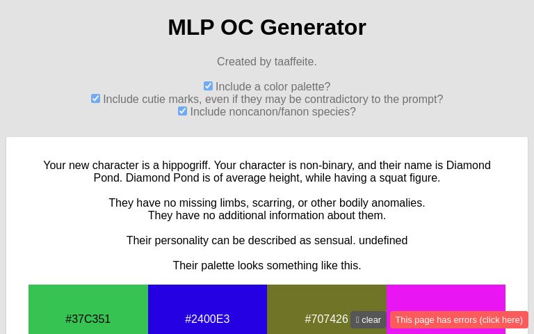 MLP OC Generator