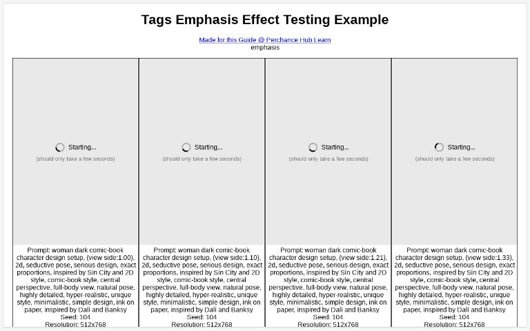 Tags Emphasis Effect Testing Example ― Perchance Generator