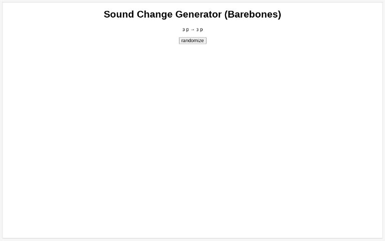 Sound Change Generator (Barebones)