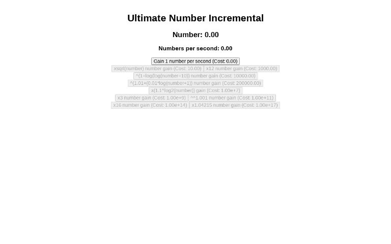 Ultimate Number Incremental ― Perchance Generator
