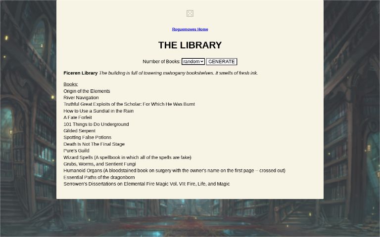 Library/Books ― Perchance Generator