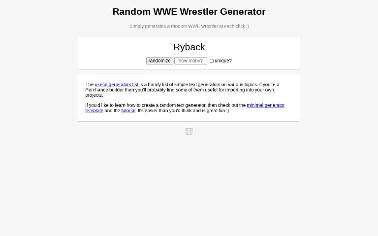 Random WWE Wrestler Generator