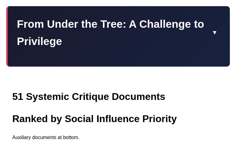 24 Systemic Critique Documents ― Perchance Generator