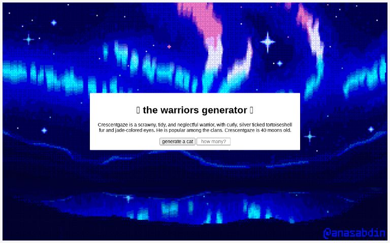🐾 the warriors generator 🐾