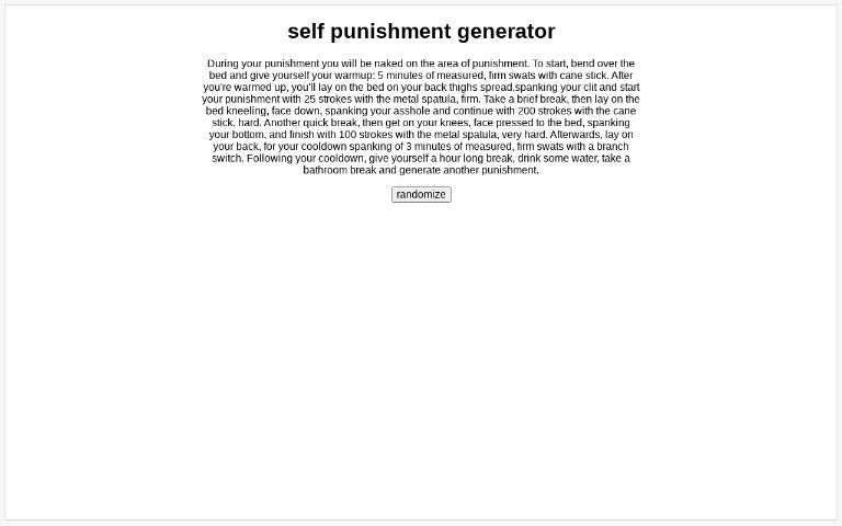 self punishment generator