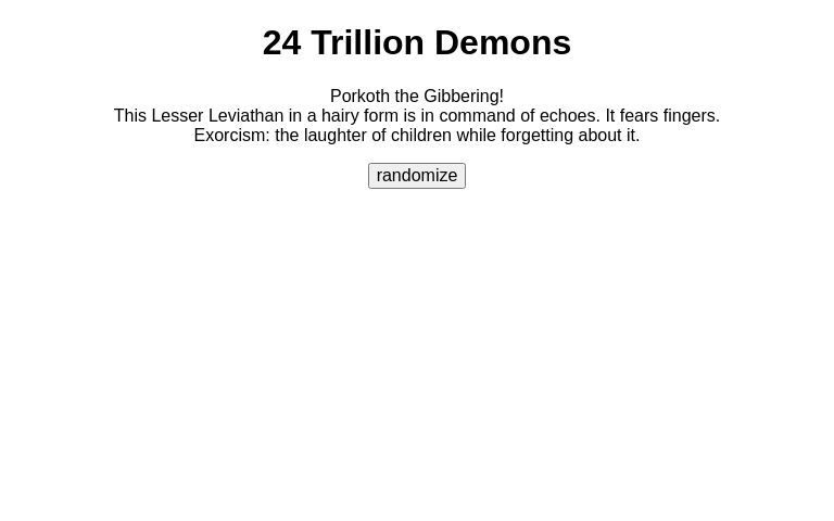 24 Trillion Demons ― Perchance Generator